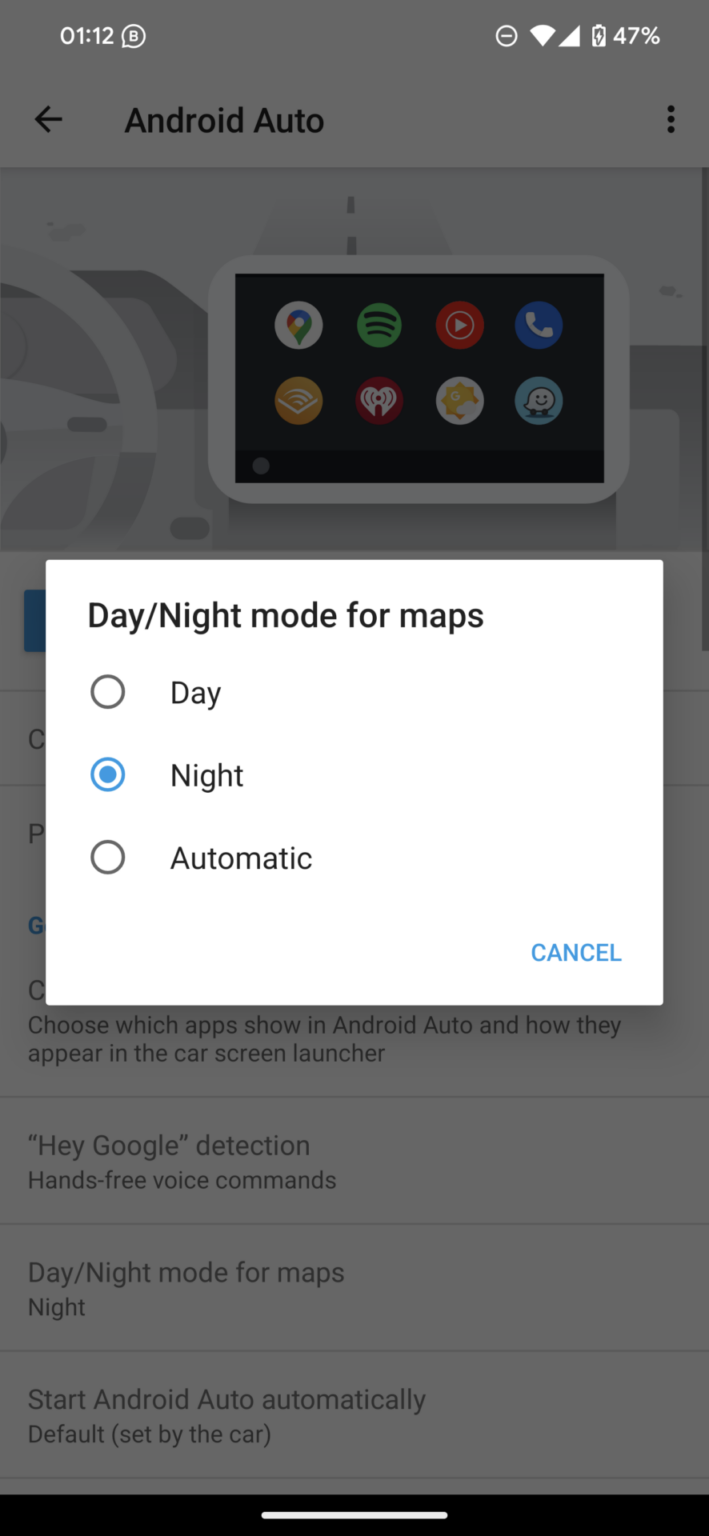 Android Auto night mode not working, how to fix?